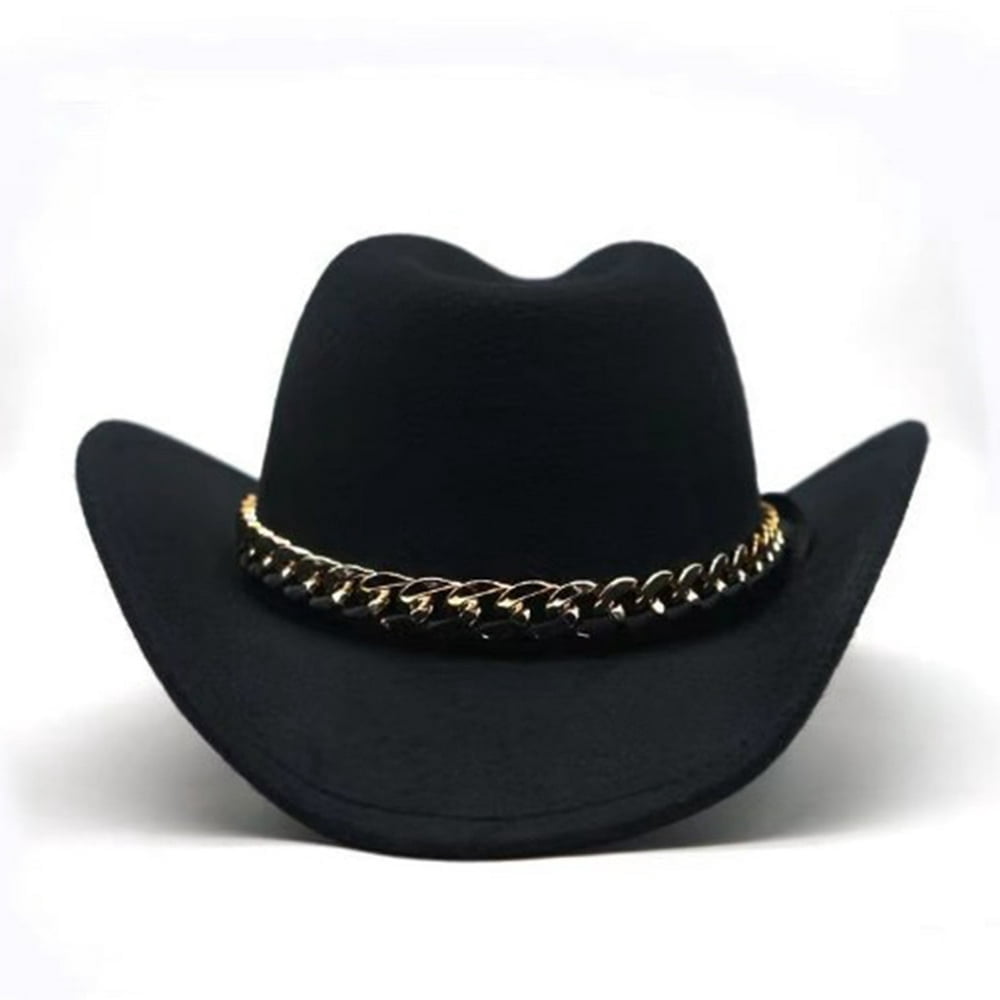 EIMELI Cowboy Hat Vintage Western Fashion Cowboy Hat Men with Golden ...
