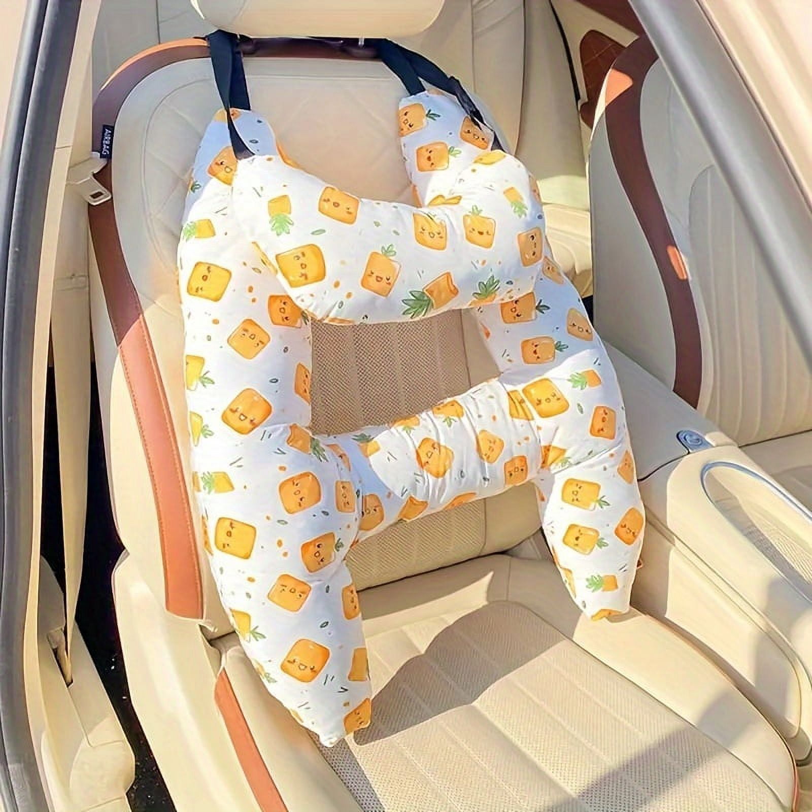 EIMELI Cute Cartoon Car Seat Pillow with Belt - Comfortable & Secure ...