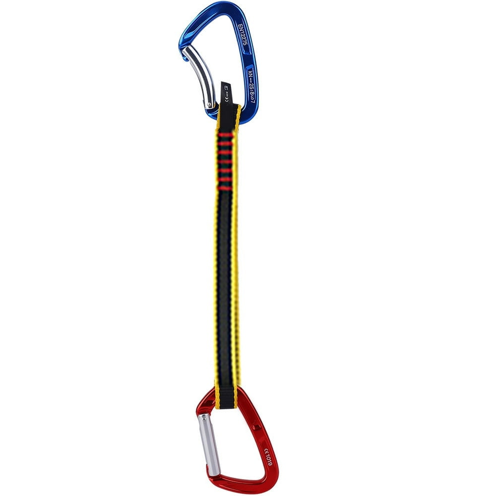 EIMELI D-Shaped Rock Climbing Quickdraw Carabiner with Wire Gate Buckle ...