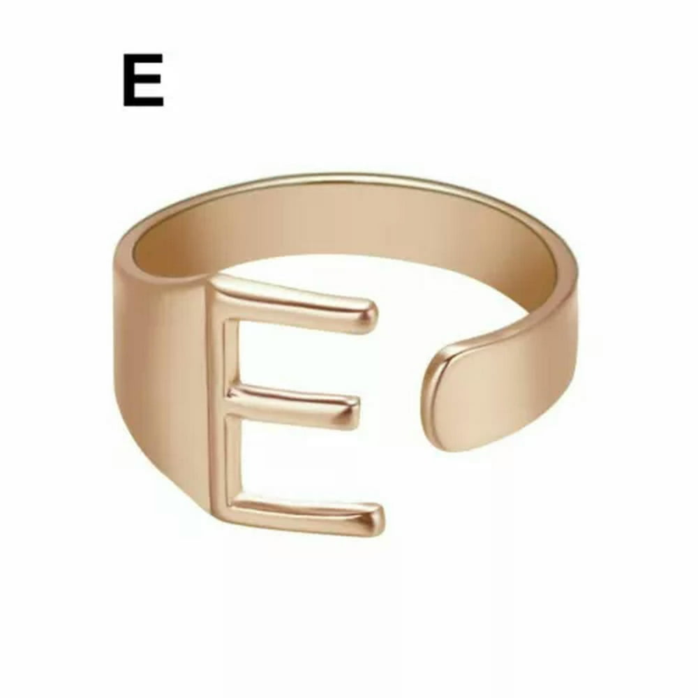 EIMELI Fashion Adjustable Initial Alphabet Letter A-Z Ring Finger Rings ...