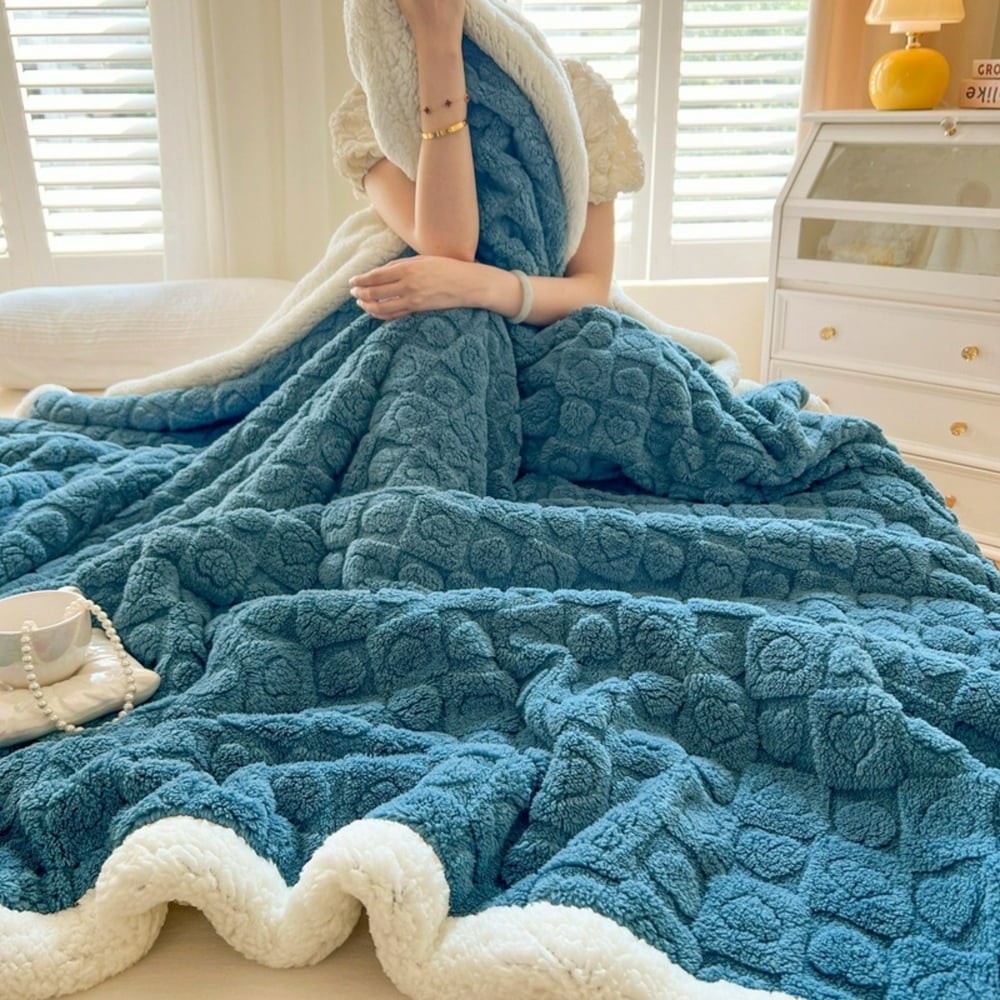 EIMELI Flannel Weighted Blanket Sherpa Weighted Blankets with Soft ...