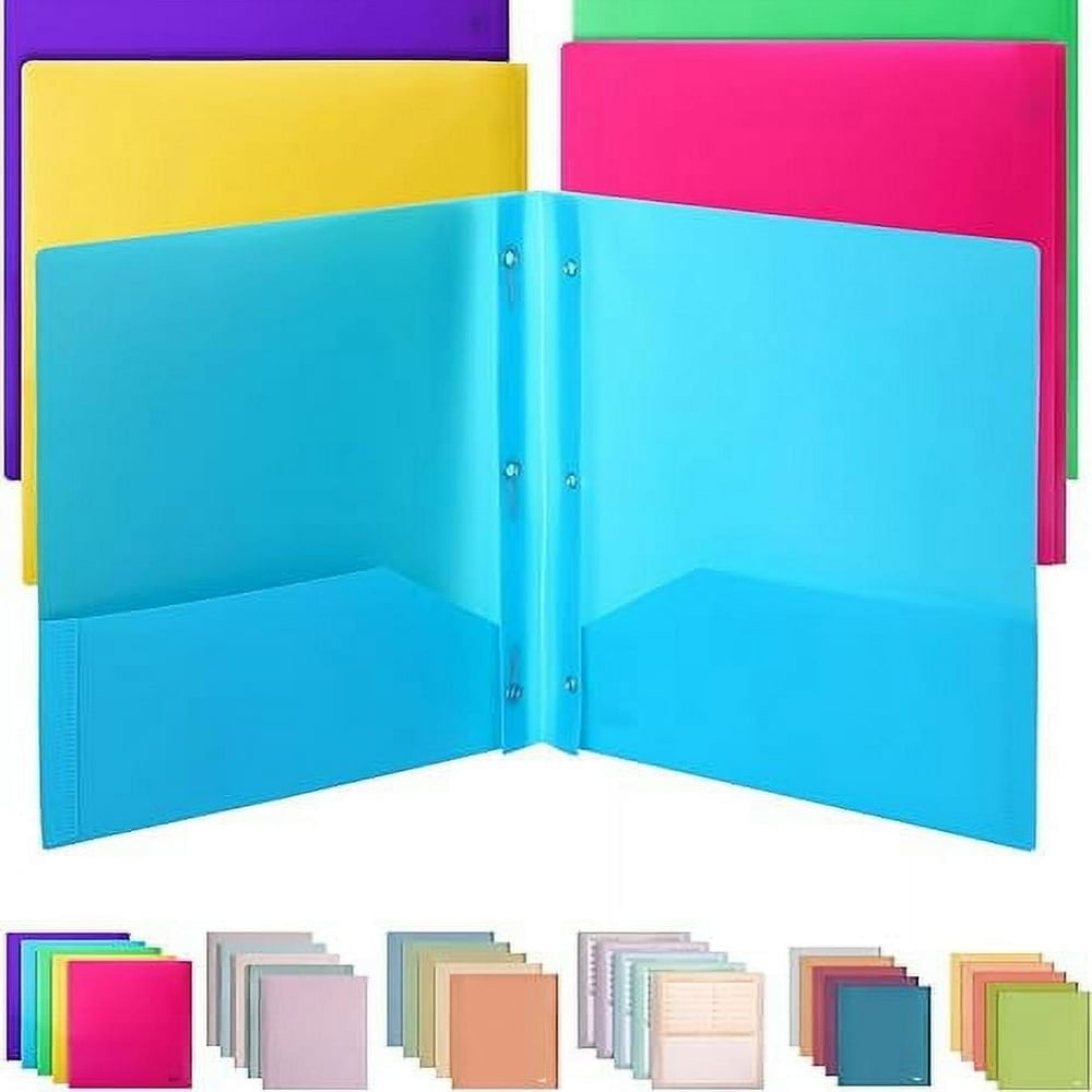 EIMELI Folders with Pockets and Prong with Fasteners 2 Pocket Folder 3 ...