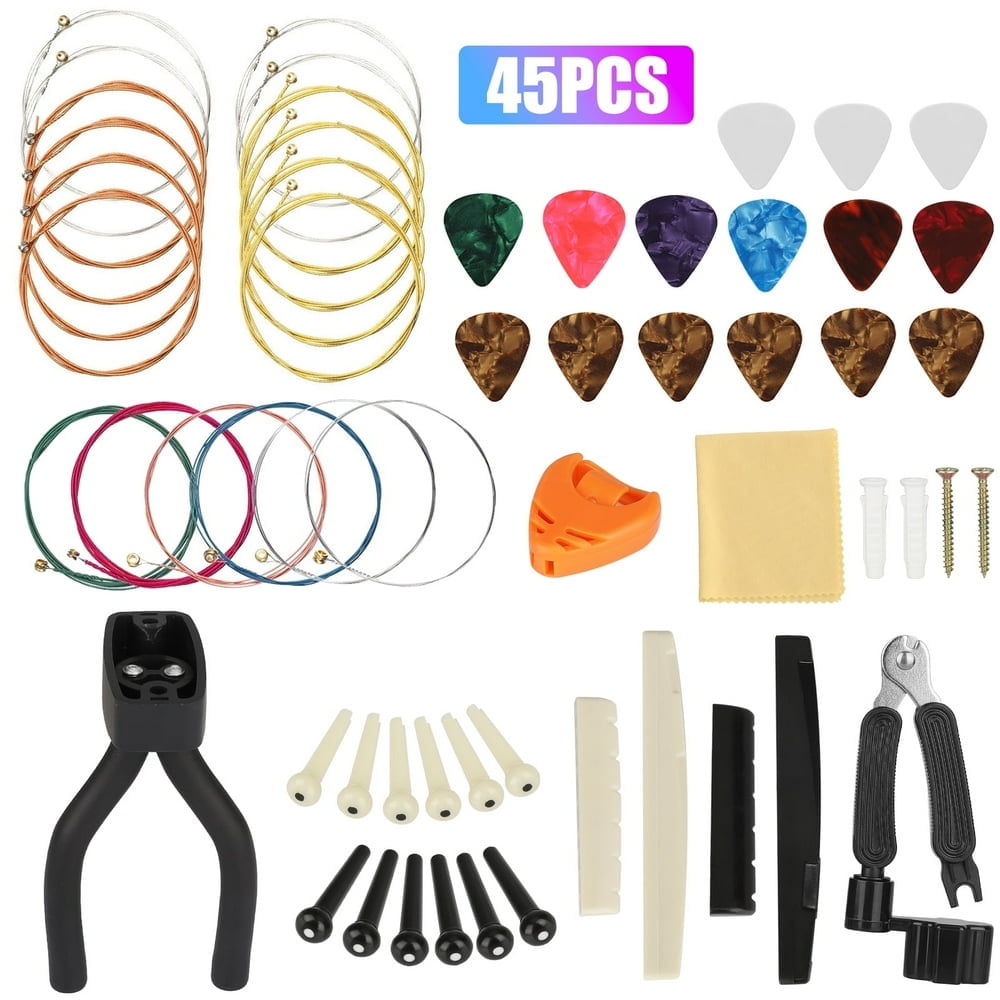 EIMELI Guitar Accessories Kit 45Pcs Guitar Tool Replacement w/ Guitar ...
