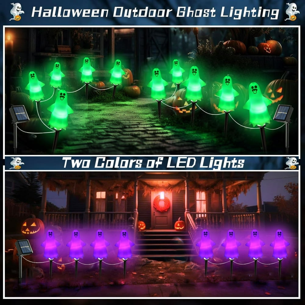 EIMELI Halloween Ghost Stake Light Outdoor Waterproof Solar Garden LED ...