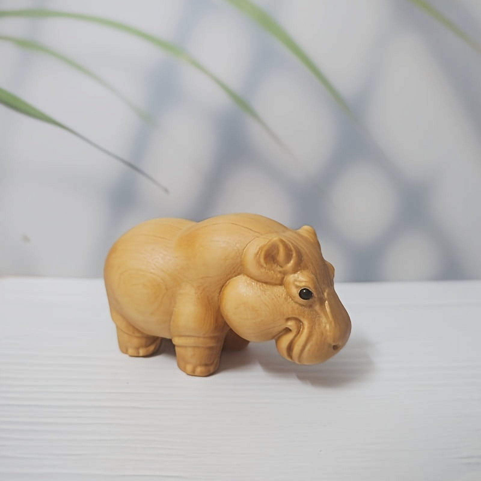 EIMELI Handcrafted Wooden Hippo Figurine Classic Style Ideal for Home ...