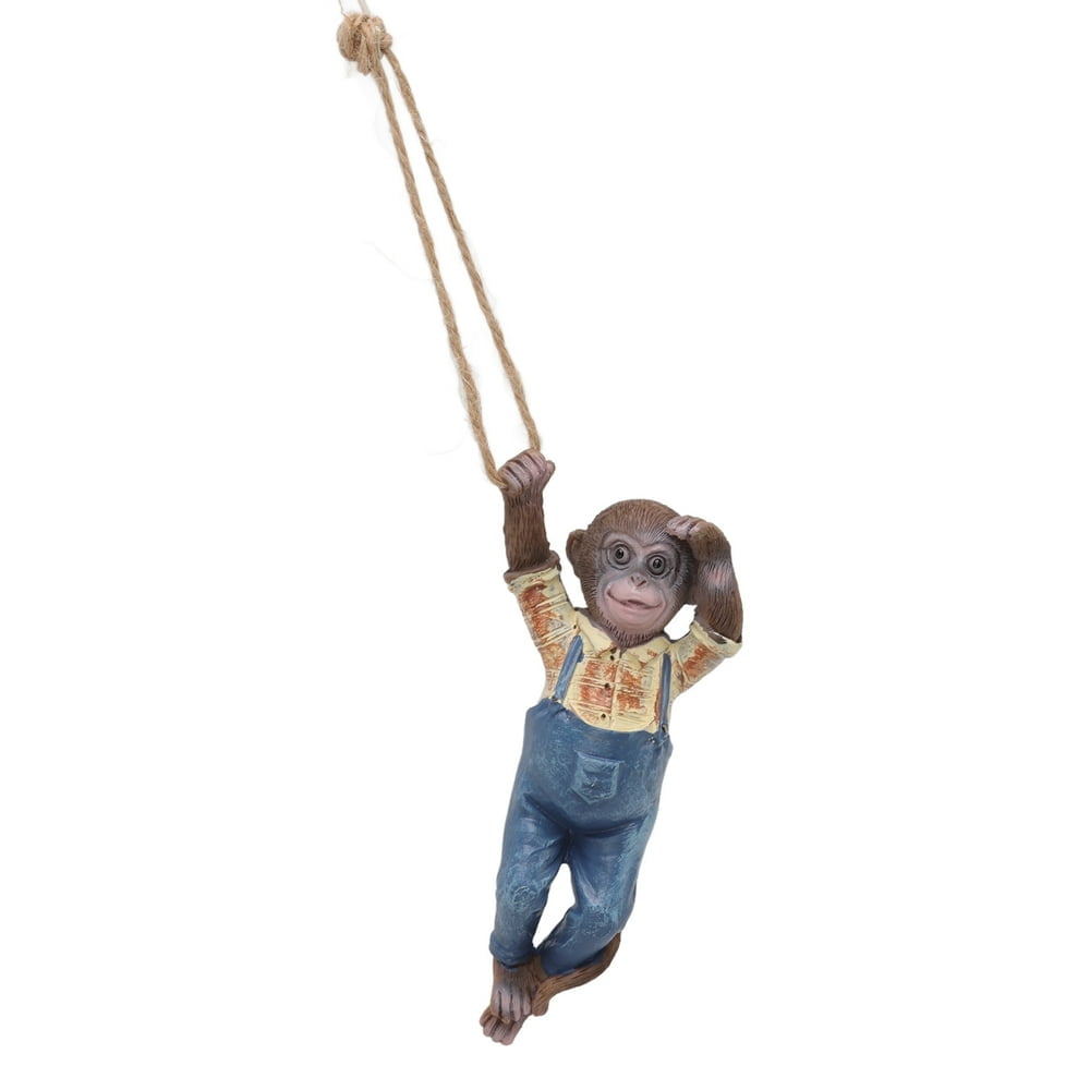 EIMELI Hanging Monkey Statue Resin Figurine Decoration Cute Swing ...