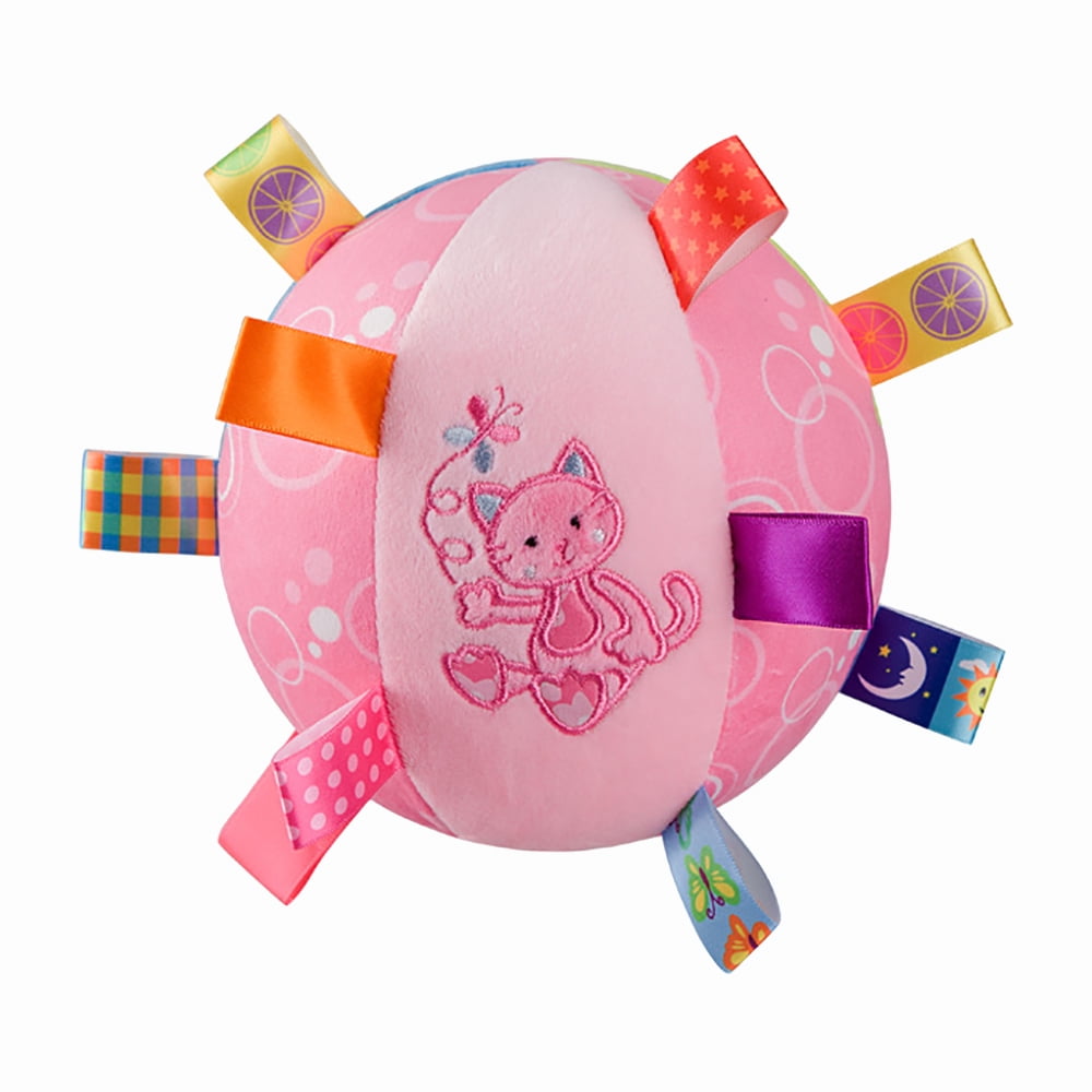 EIMELI Interactive Animal Sounds Crawl Ball - Soft Plush Sensory Rattle ...
