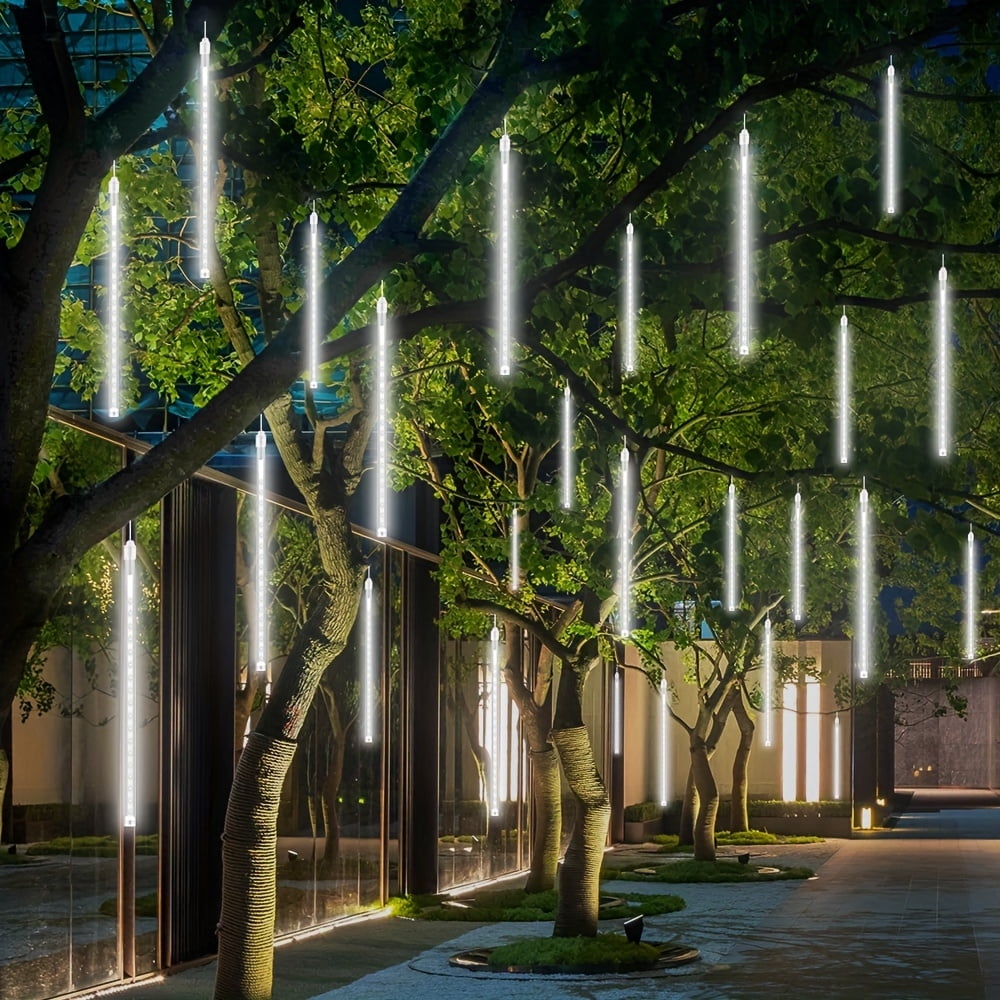 EIMELI Ledoor Solar Meteor Shower Rain Lights 192 LED Falling Star ...