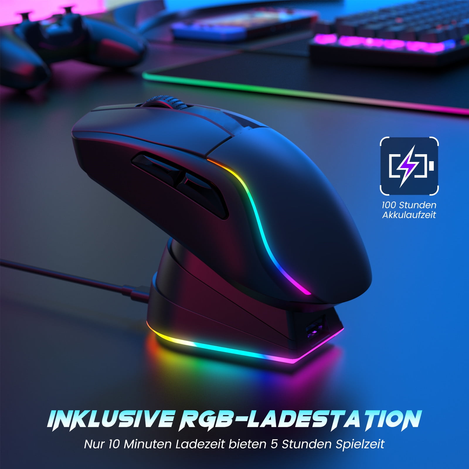 EIMELI Lightweight Wireless Gaming Mouse Pixel-Level Tracking Accuracy ...