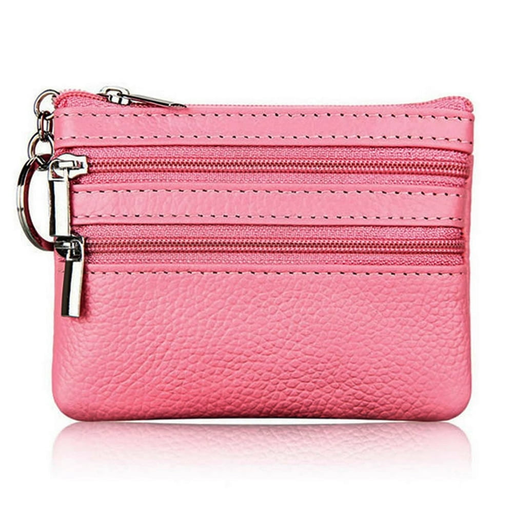 EIMELI Men Leather Coin Purse Card Wallet Clutch Double Zipper Small ...
