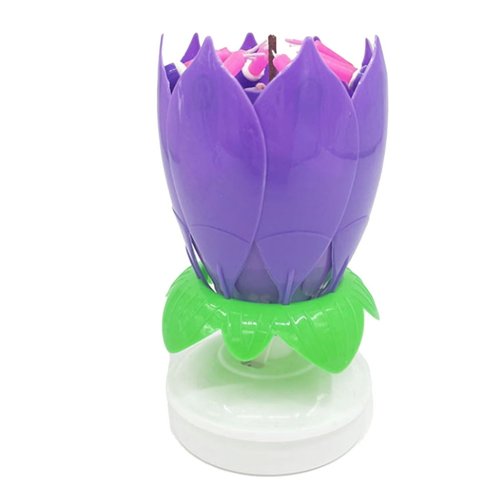 EIMELI Musical Candle Spinning Flower Design Birthday Candles Creative ...