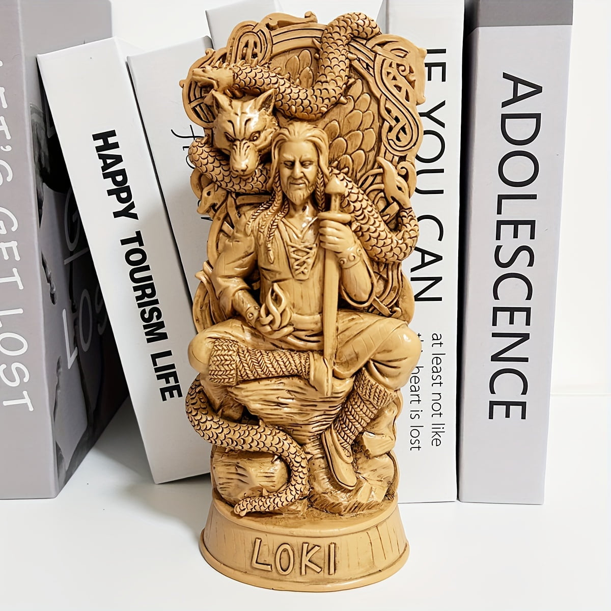 EIMELI Nordic Loki God Statue Classic Style Resin Viking Mythology ...