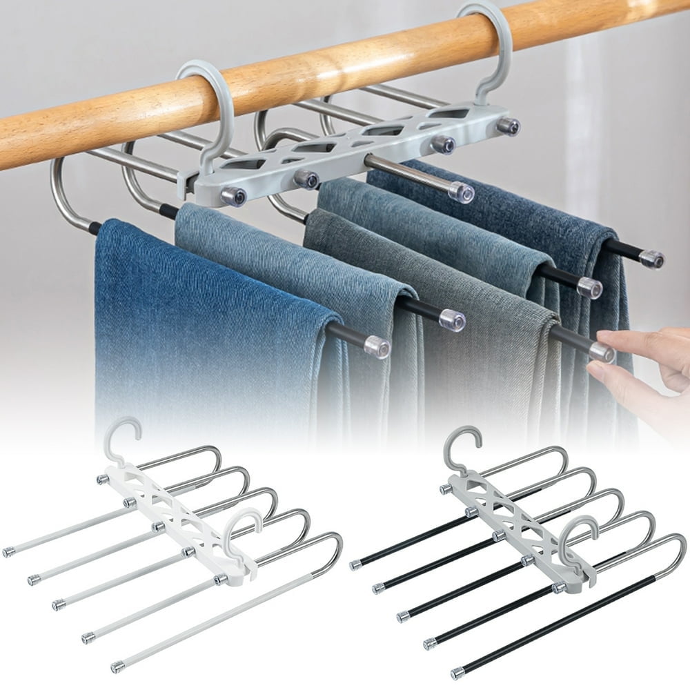 EIMELI Pants Hanger 5 Layers Heavy Duty 11LB Pants Rack Space Saving ...