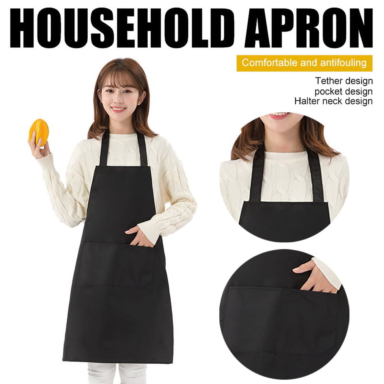 EIMELI Plain Bib Aprons Bulk - Mixed Color Commercial Apron with 2 ...