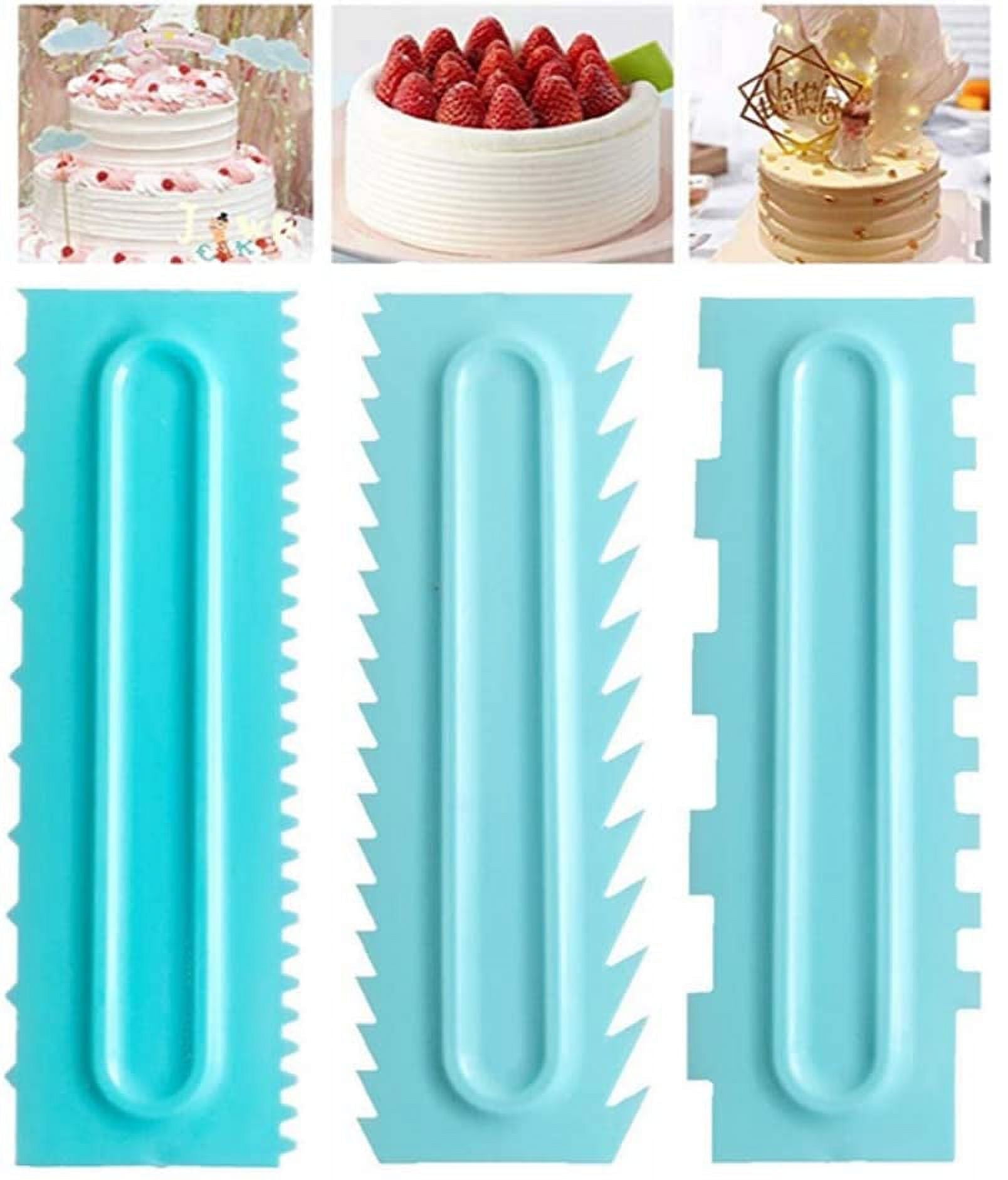 EIMELI Plastic Sawtooth Cake Scraper set, Decorating Comb & Icing ...