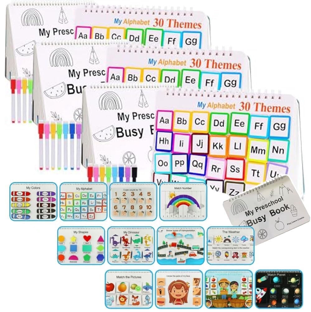 EIMELI My Preschool Busy Book Education Workbook Activity Binder ...