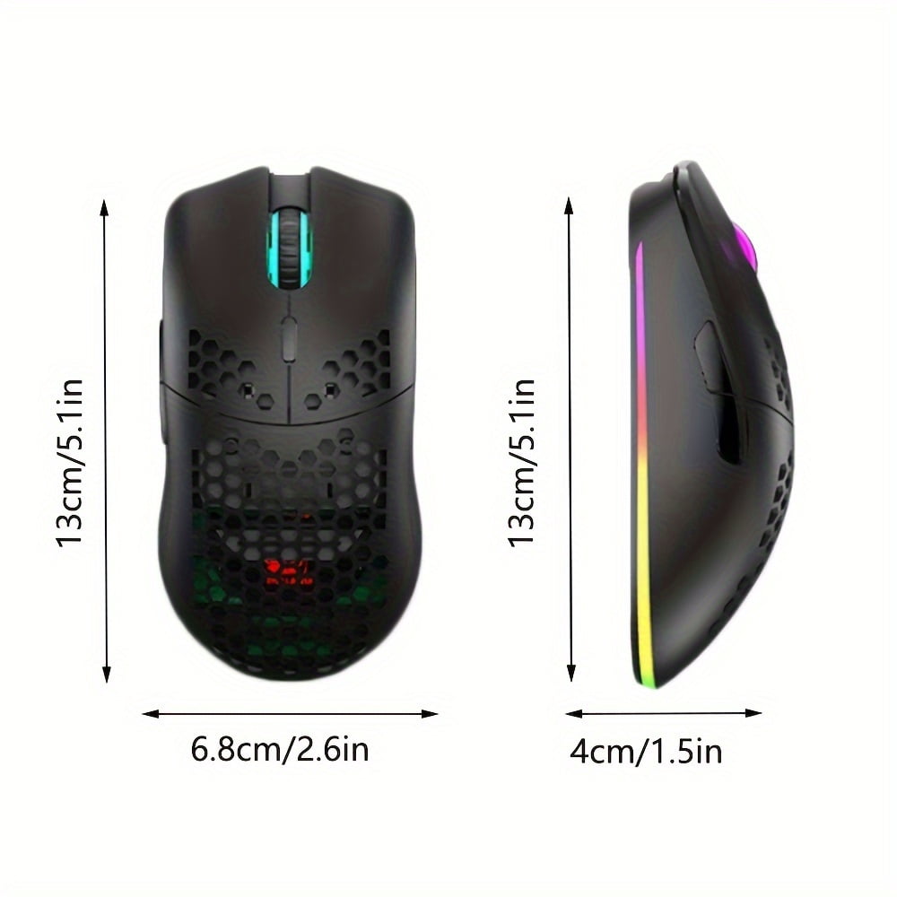 EIMELI Professional Gaming Mouse - Wireless 2.4GHz Ergonomic Honeycomb ...