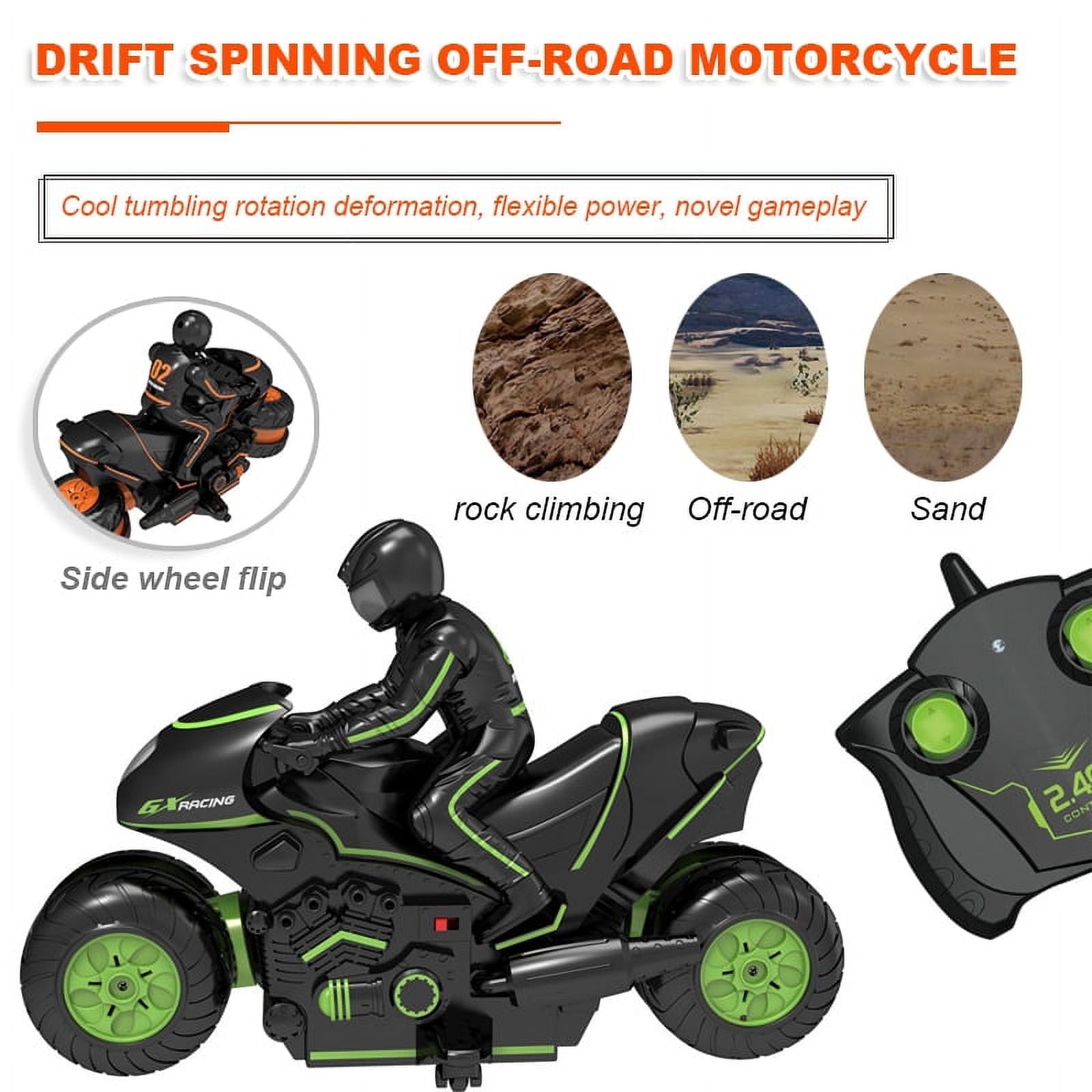 EIMELI Rc Motorcycle Remote Control Motorcycles,360° Spinning Action ...