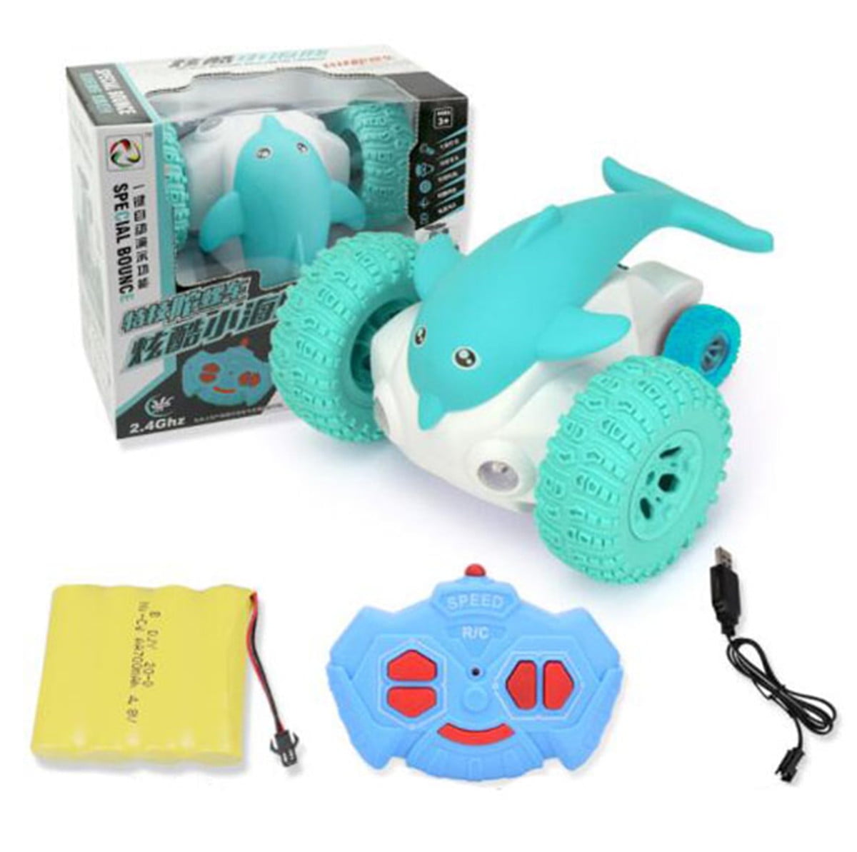 EIMELI Remote Control Dolphin Shape 360° Electric Rotation Walk Upright ...