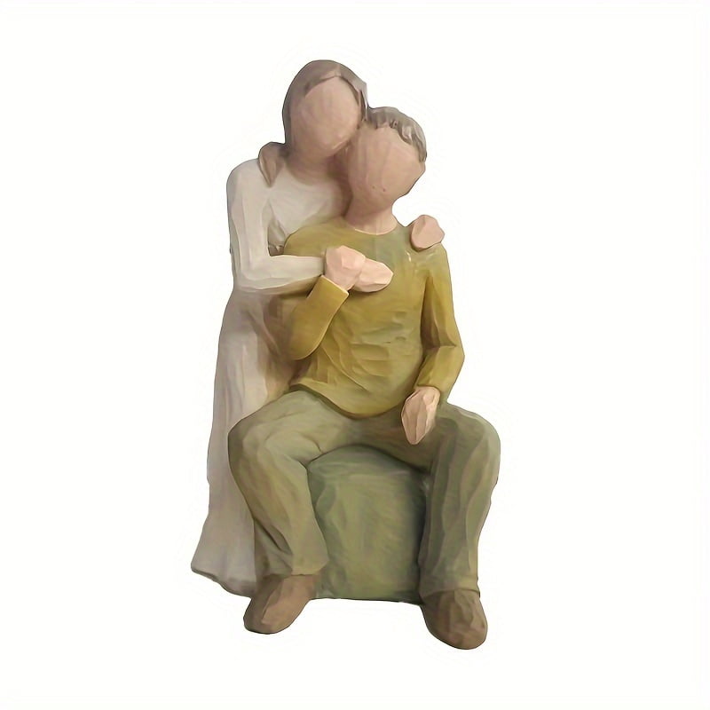 EIMELI Romantic Couple Figurine - Light Brown Abs Resin Sculpture For ...