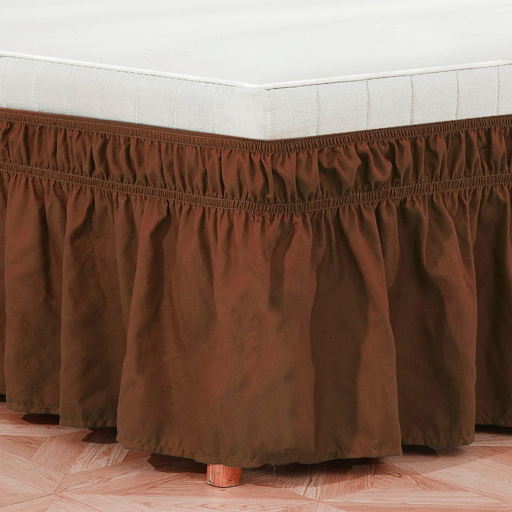 EIMELI Ruffled Grey King Size Bed Skirt Dust Ruffle for King Bed with ...