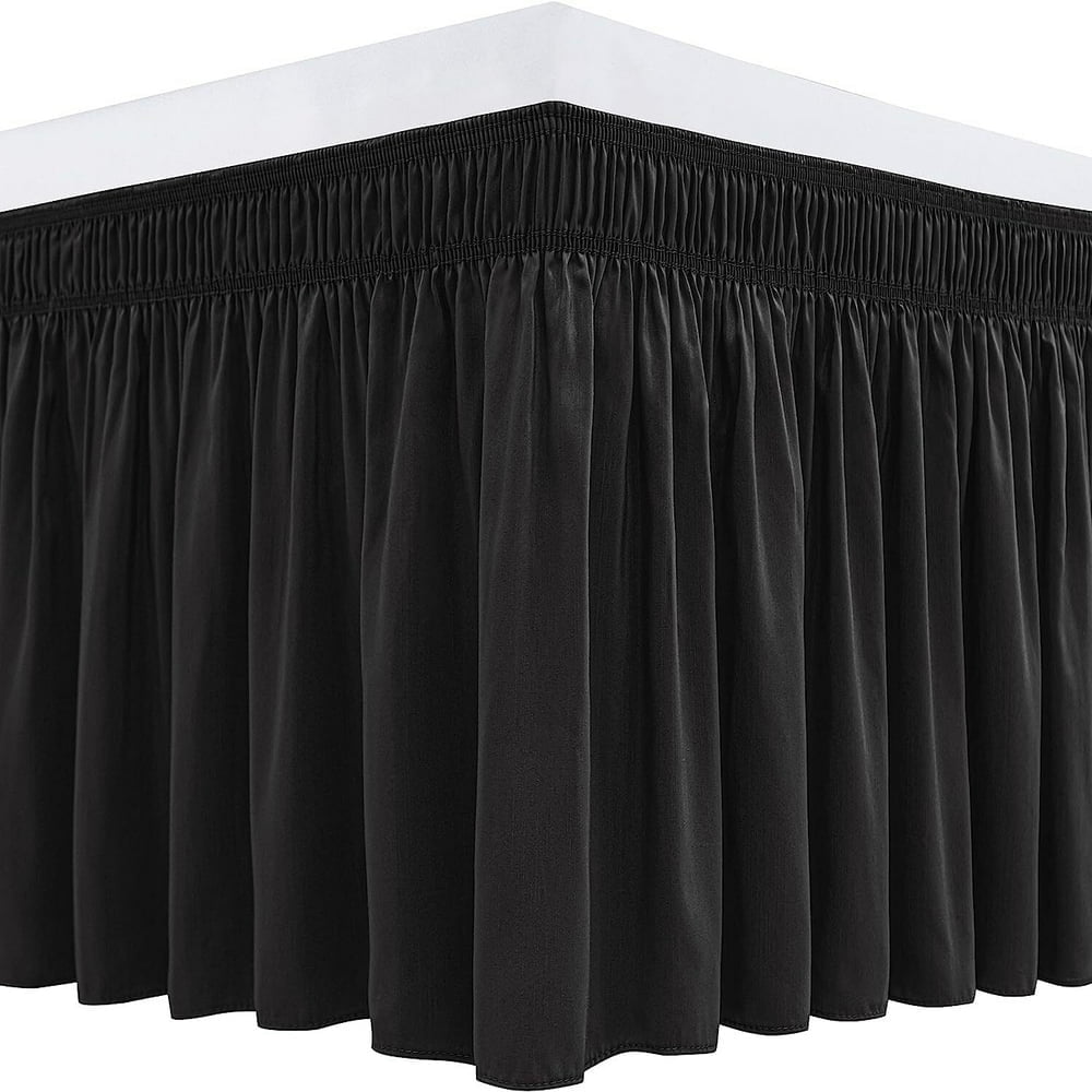 EIMELI Ruffled Grey King Size Bed Skirt Dust Ruffle for King Bed with ...