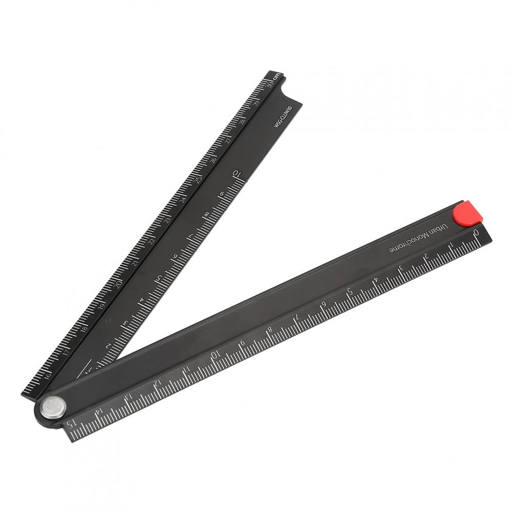 EIMELI Rulers Folding Aluminum Alloy Ruler 0-300mm Simple 90°Folding ...