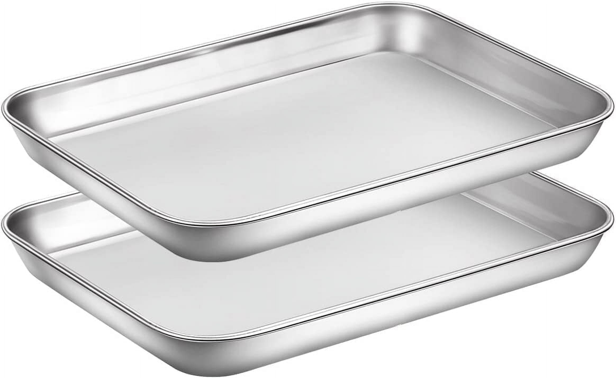 EIMELI Small Baking Sheet Set of 2 Stainless Steel Cookies Sheet Pan ...