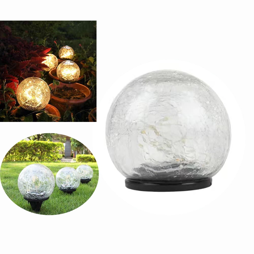 EIMELI Solar Garden Ball Light, Crack Glass Ball Solar Globe Light, 20 ...