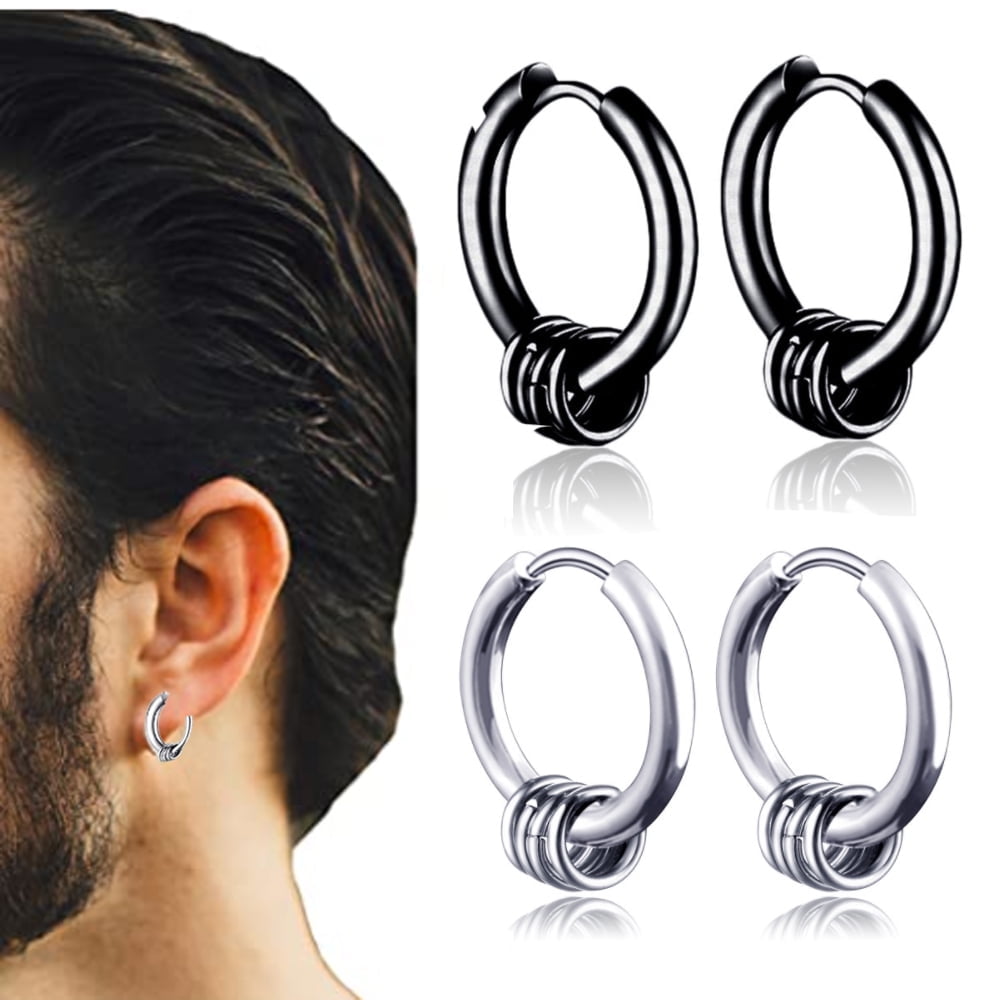 EIMELI Stainless Steel Hoop Earrings Men Women Small Huggie Hoop ...