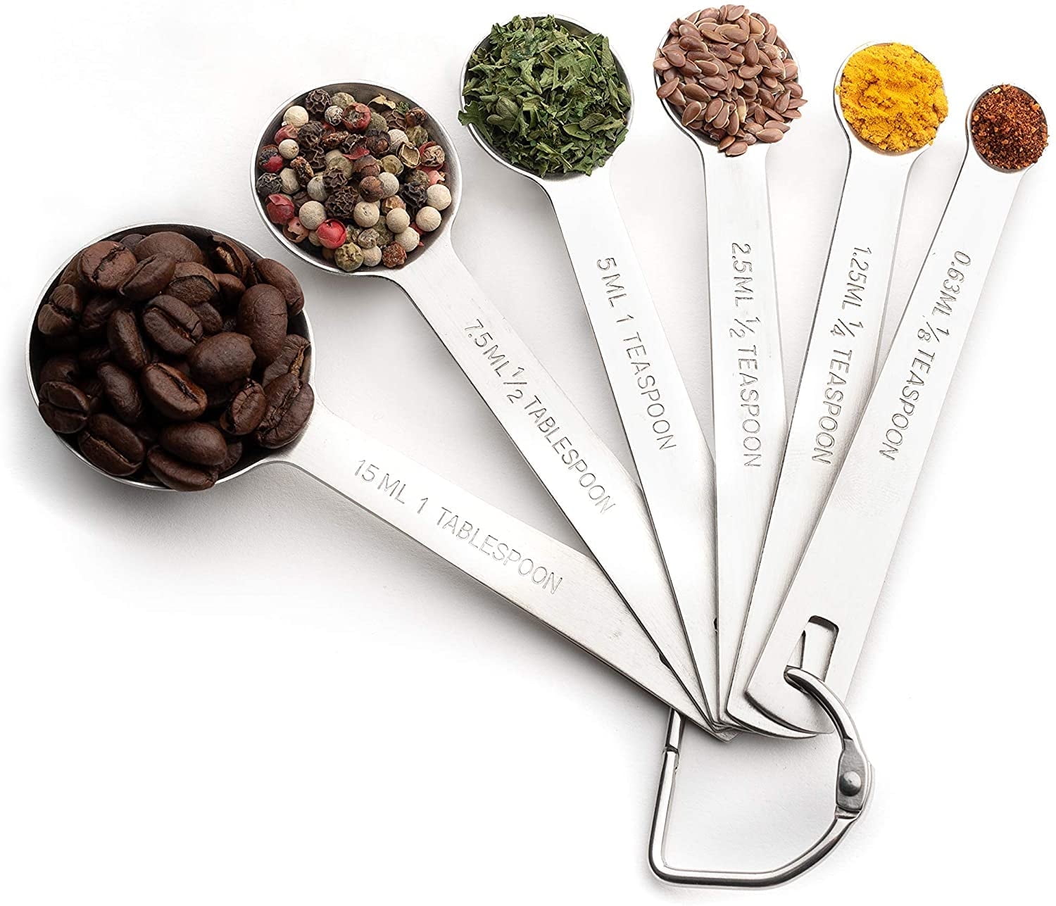 EIMELI Stainless Steel Measuring Spoons Stackable Set - Measuring Dry ...