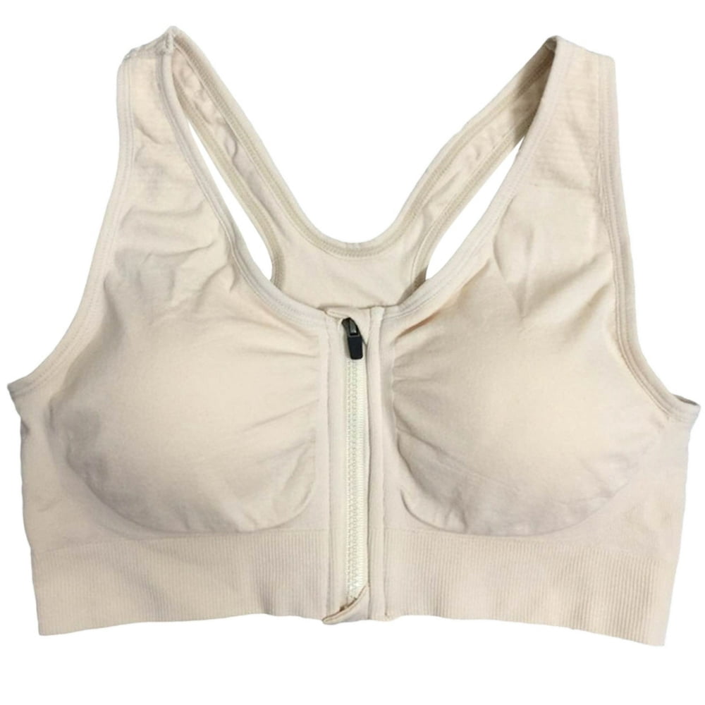 EIMELI Womens Zipper Front Fastening Bra Post Surgery Support Bra with ...