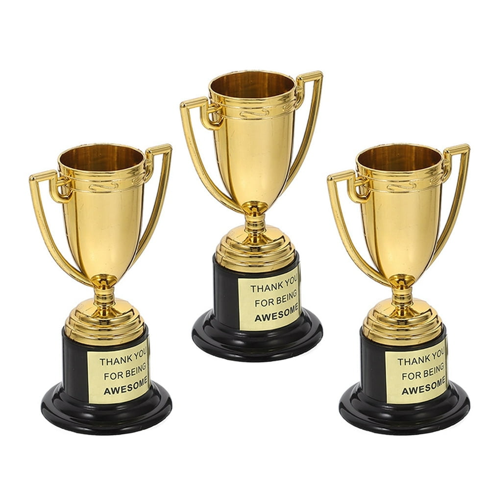 EIMELI3pcs Mini Gold Plastic Trophies for Kids Sports Competition Prize ...