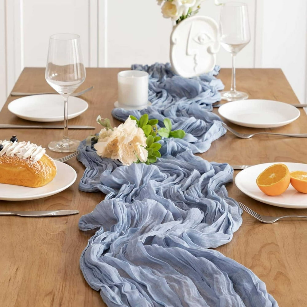 EIMELIBoho Gauze Table Runner Rustic Romantic Sheer Decor Reusable Soft ...