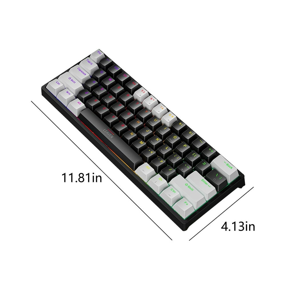 EIMELIWired 60 Mechanical Gaming Keyboard RGB Backlit Compact 61 Keys ...