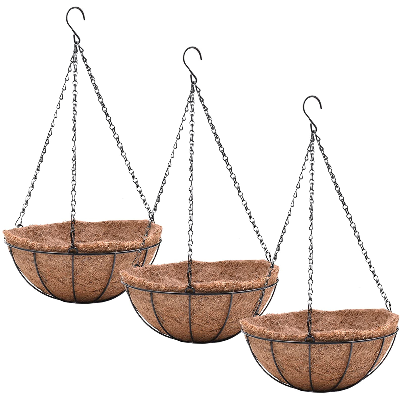 EIMQUVW Hanging Planters Basket Set of 3 Hanging Flower Pots 10 Inch ...
