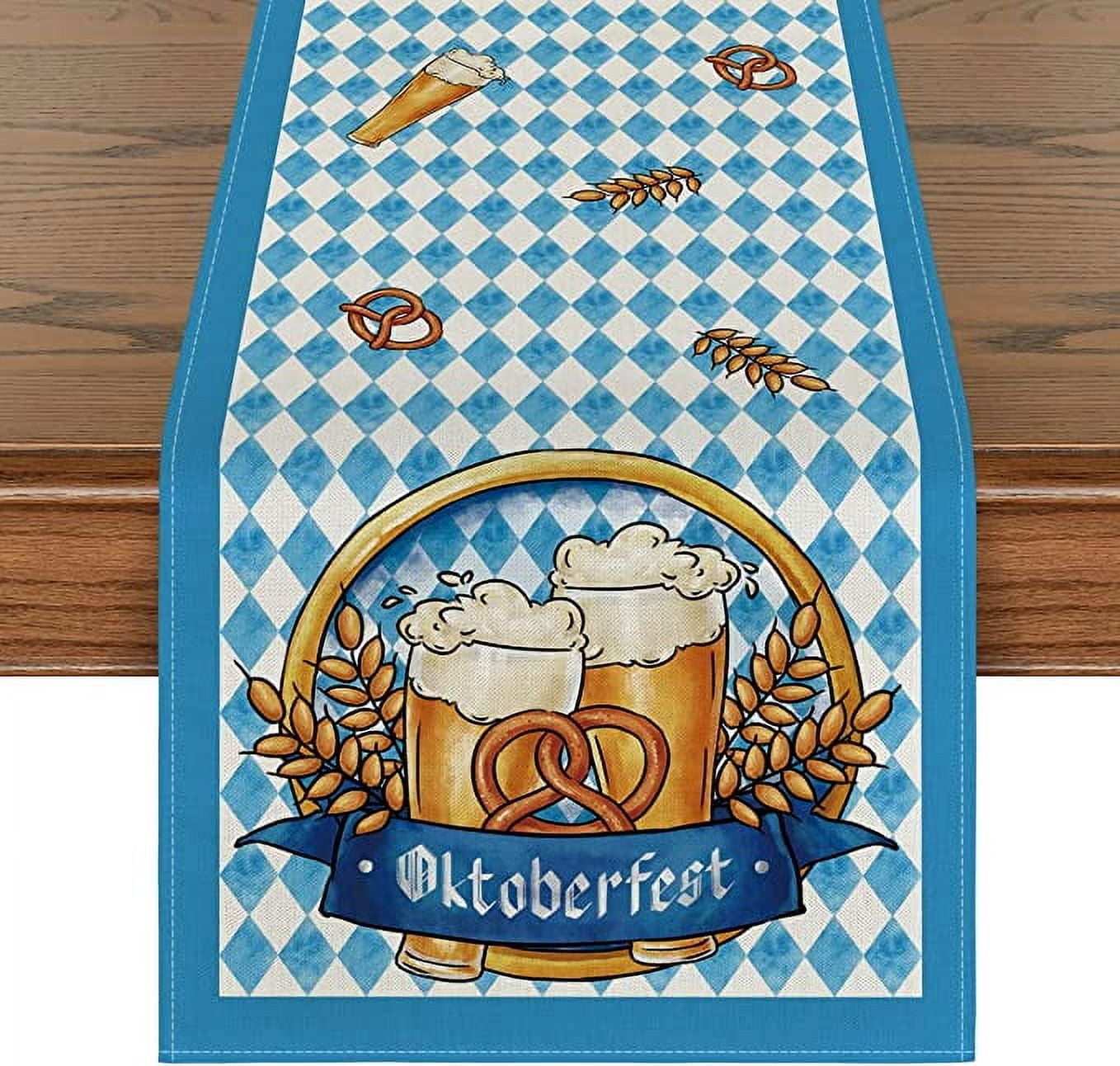 EIN Prosit Gnomes Oktoberfest Table Runner Germany Bier Bavarian Blue ...