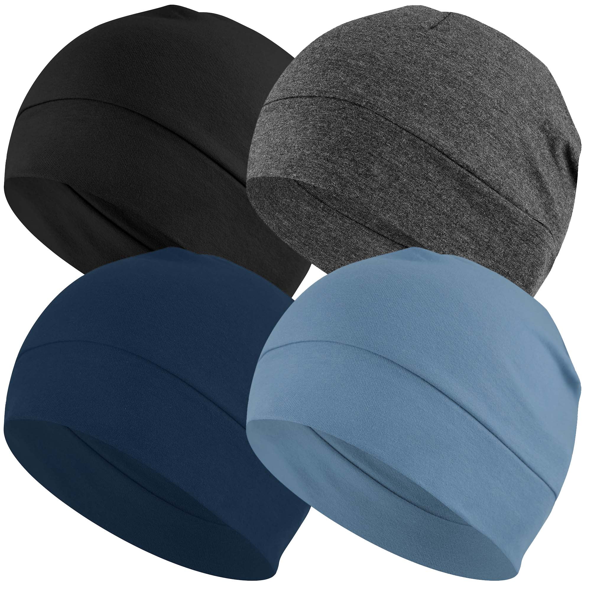 EINSKEY Cotton Skull Cap 4pcs Thin Cancer Chemo Hat Beanies for Men ...