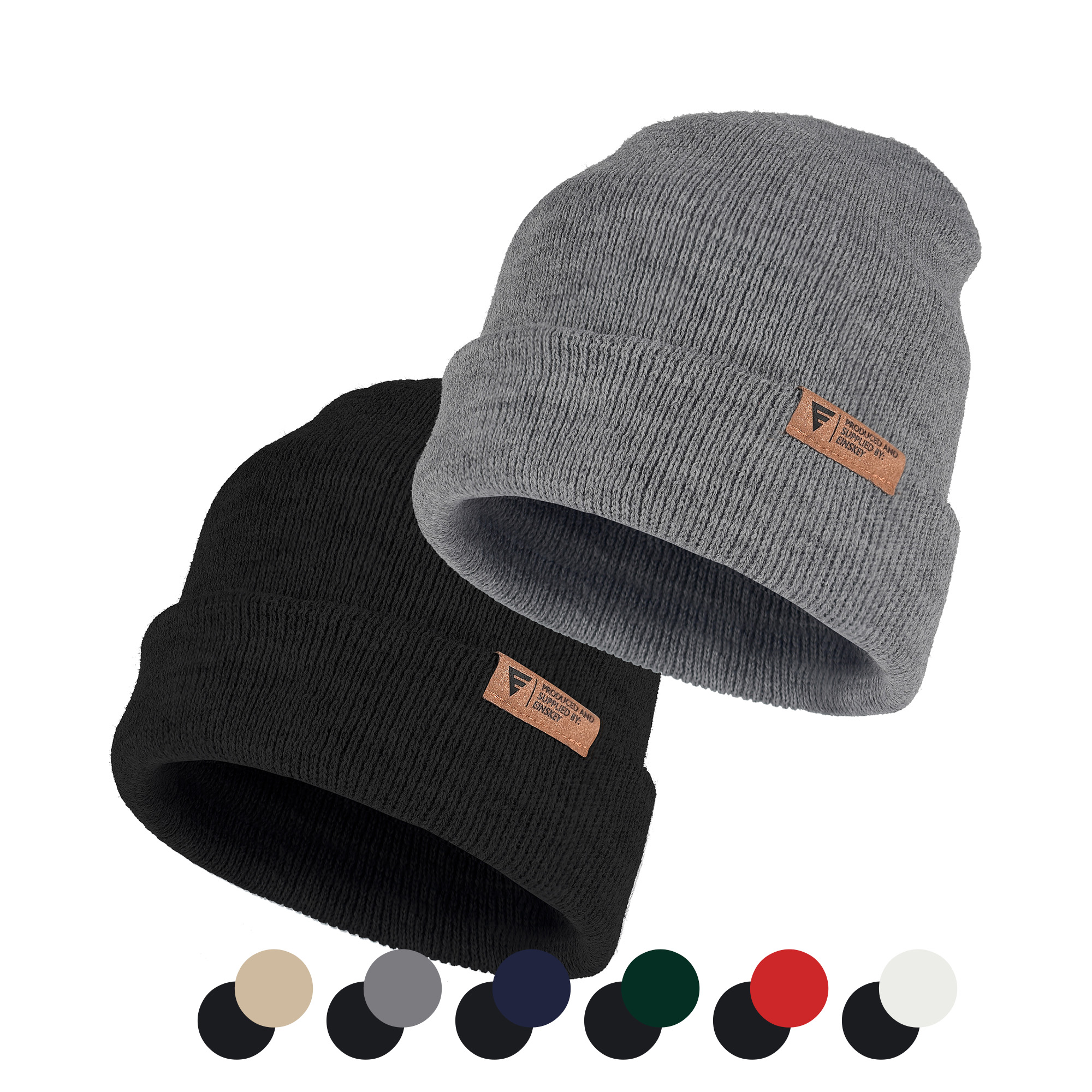 Keevoom 2 Packs Beanie Hat Men Women Beanies Knit Cuffed Winter Hats ...