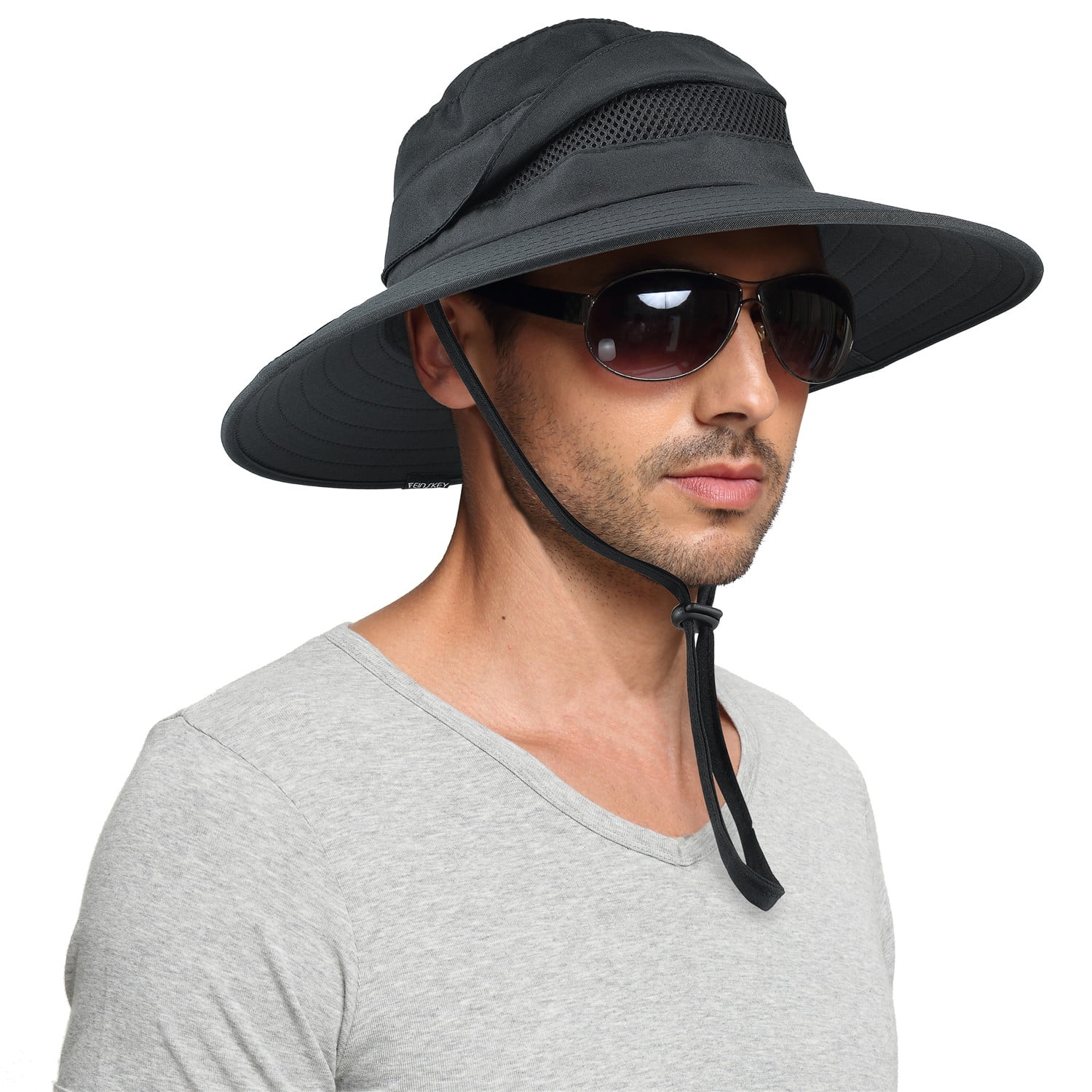 EINSKEY Men's Sun Hat, Rain Waterproof UV Protection Wide Brim Bucket ...