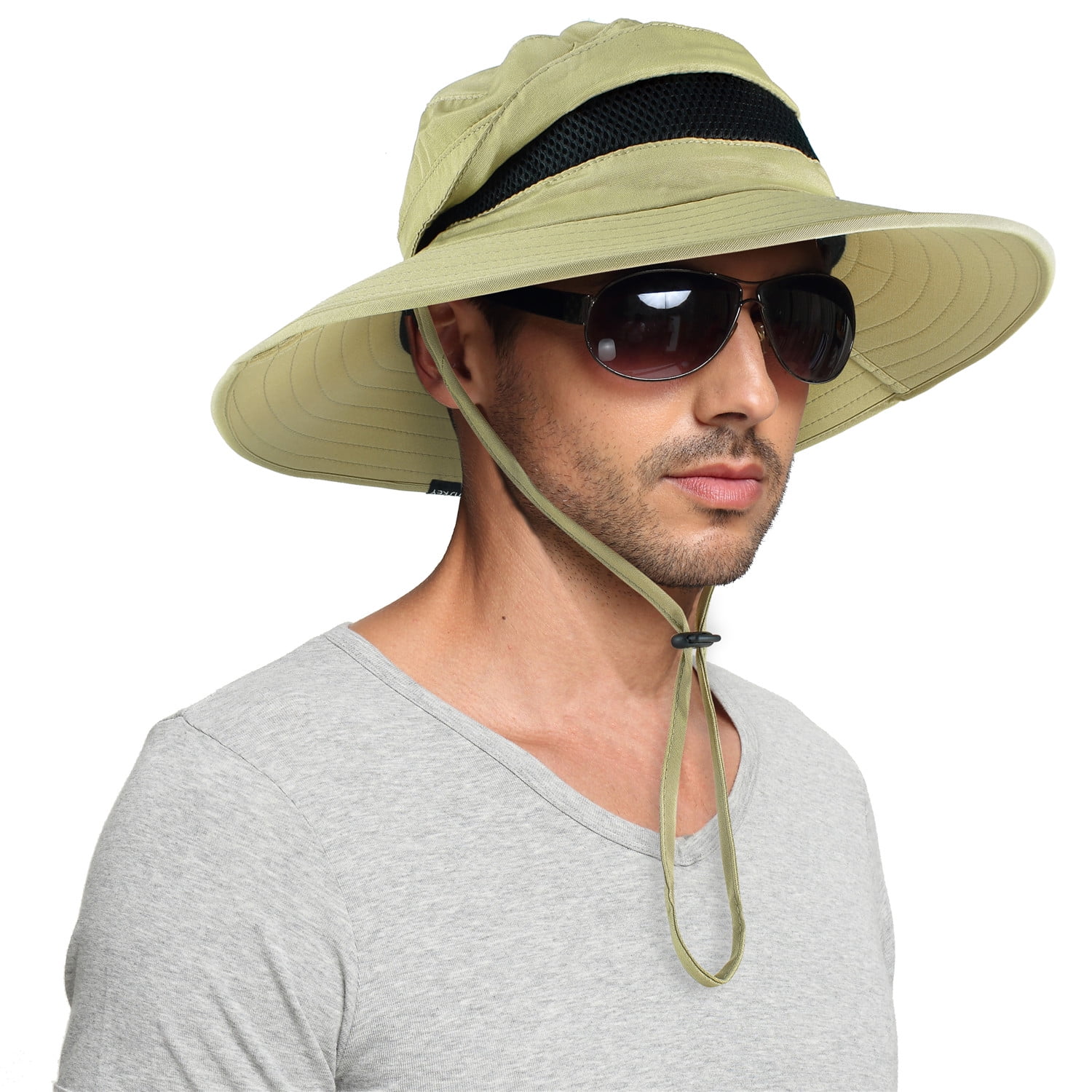 EINSKEY Men's Sun Hat, Rain Waterproof UV Protection Wide Brim Bucket ...