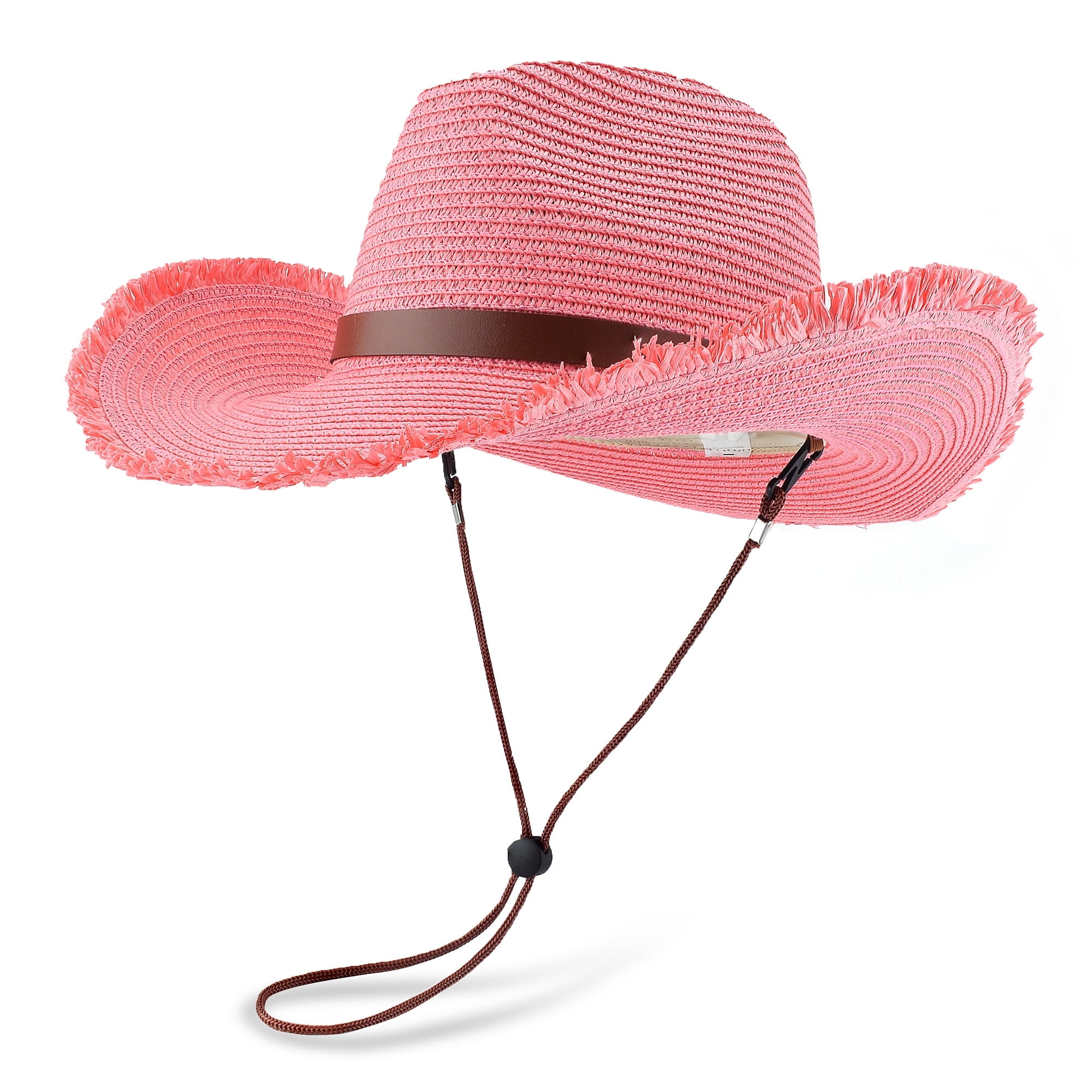 EINSKEY Straw Cowboy Hat with Fringe Shapeable Brim, Beach Cowgirl Hat ...