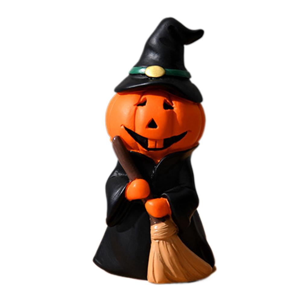 EIRZNGXQ Halloween Pumpkin Demon Figurines, Miniature Resin Pumpkin ...