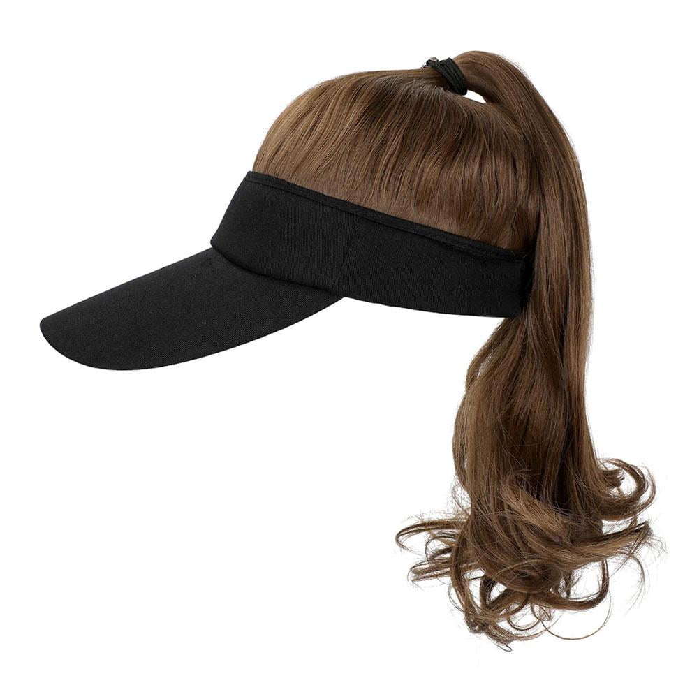 Hat Wig For Women Baseball Wig with Curly Synthetic Hair Extensions ...