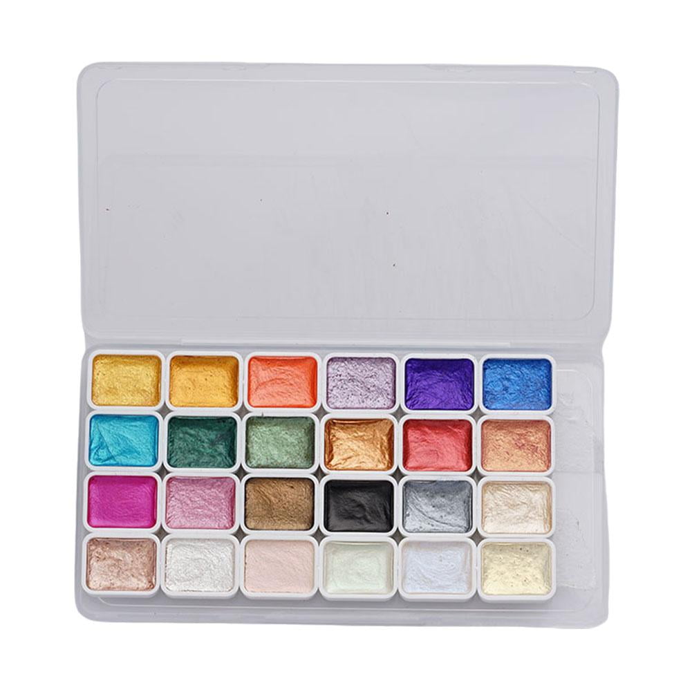 EIRZNGXQ Metallic Watercolor Paint Set, Pearlescent Watercolor Paint ...
