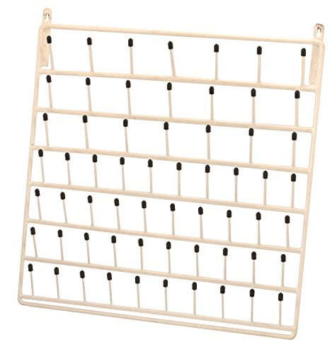 EISCO 60 Peg Wall Mounted Laboratory Draining Rack, Vinyl Coated Steel ...