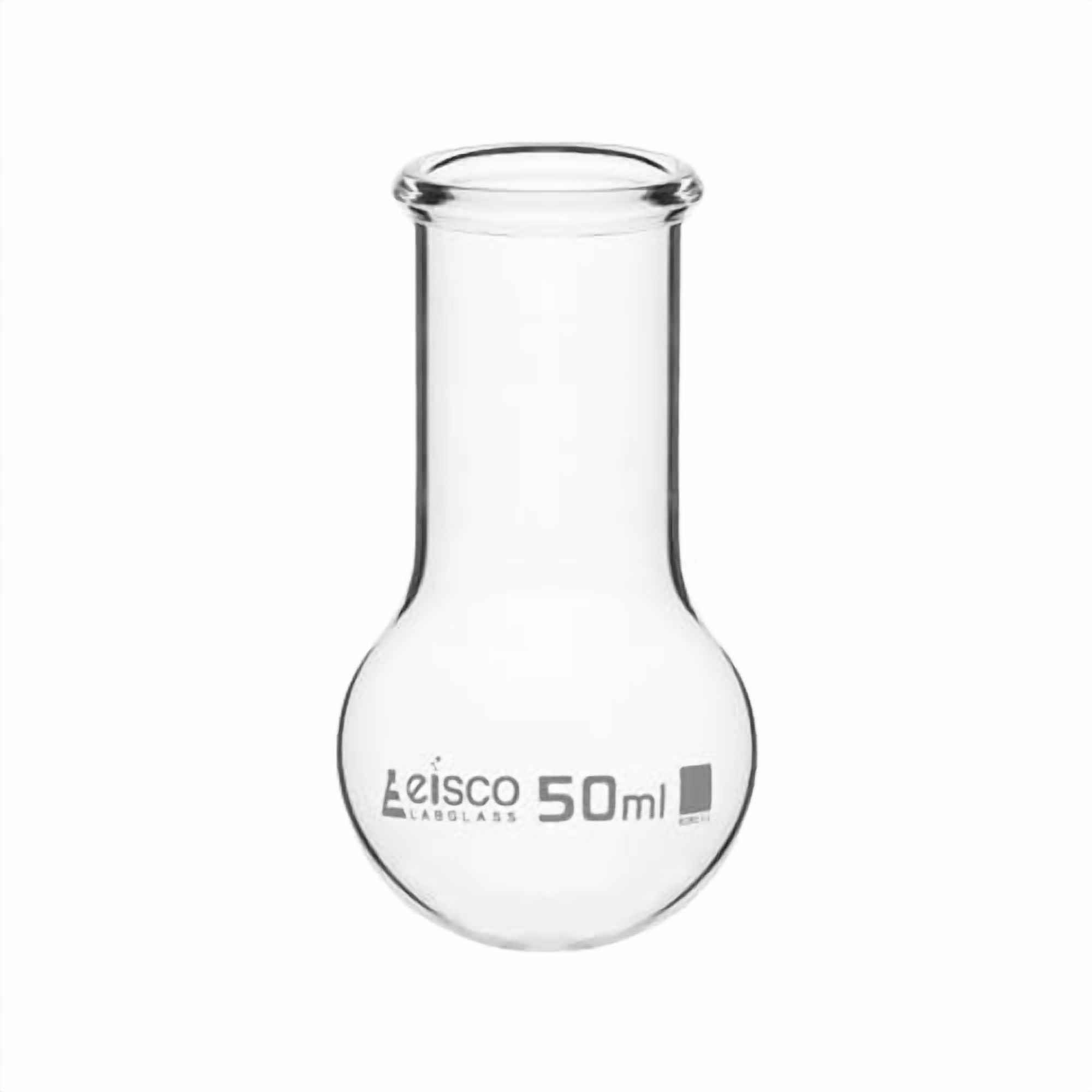 EISCO 6PK Boiling Flask, 50ml - Borosilicate Glass Round Bottom, Wide Neck, Beaded Rim Pack of 6 ...