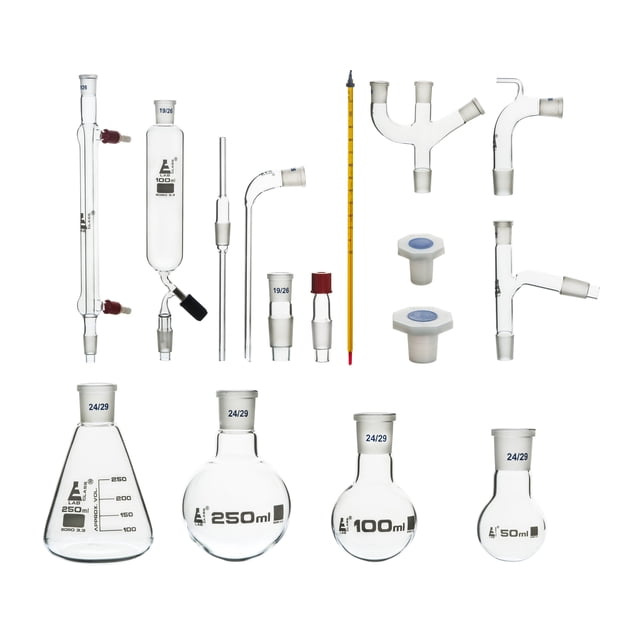 EISCO Advanced Organic Chemistry Distillation Glassware Set - 17 Piece ...