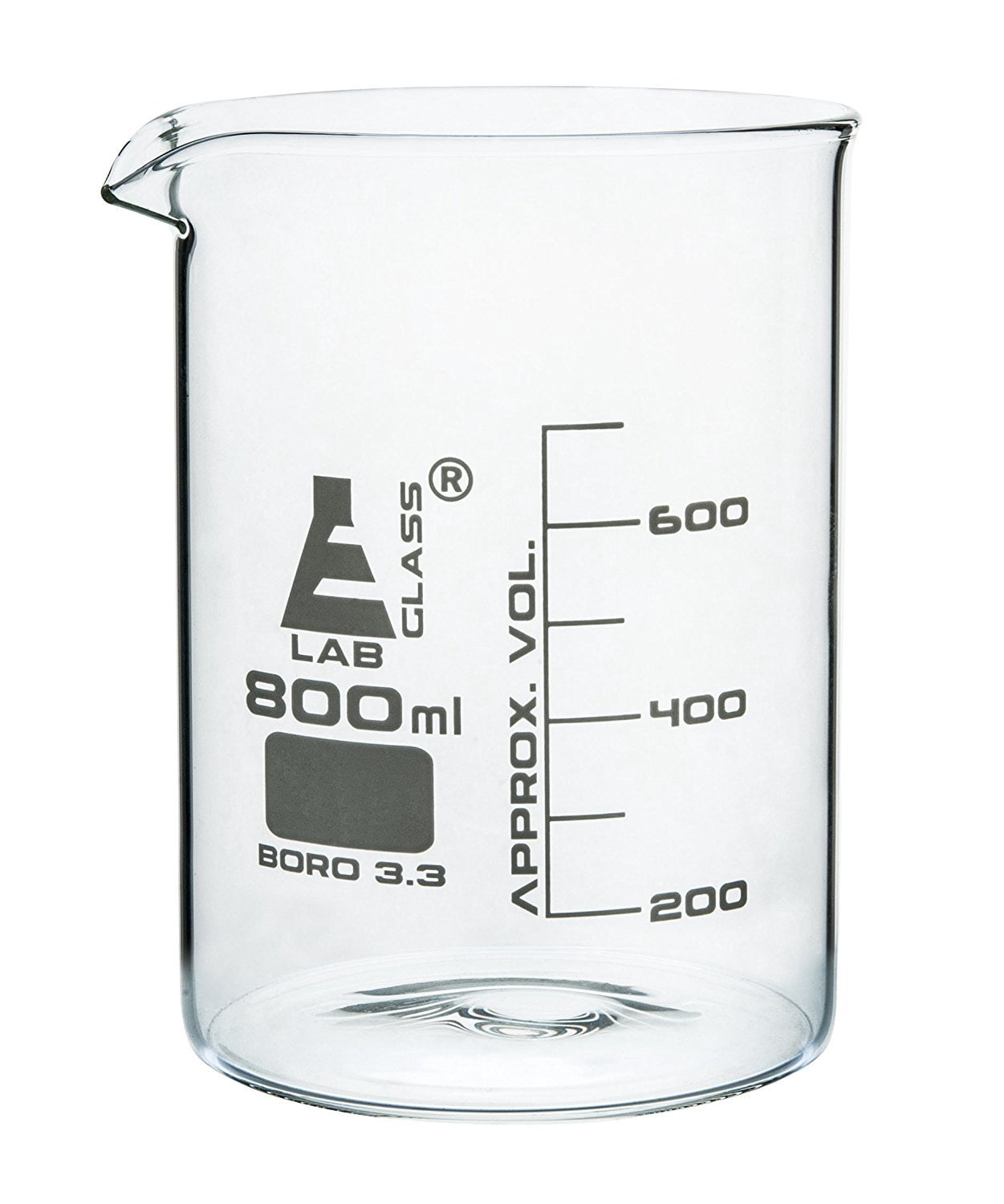 EISCO Beaker 800 ml Low Form Borosilicate Glass 33 Graduated as per DIN ...