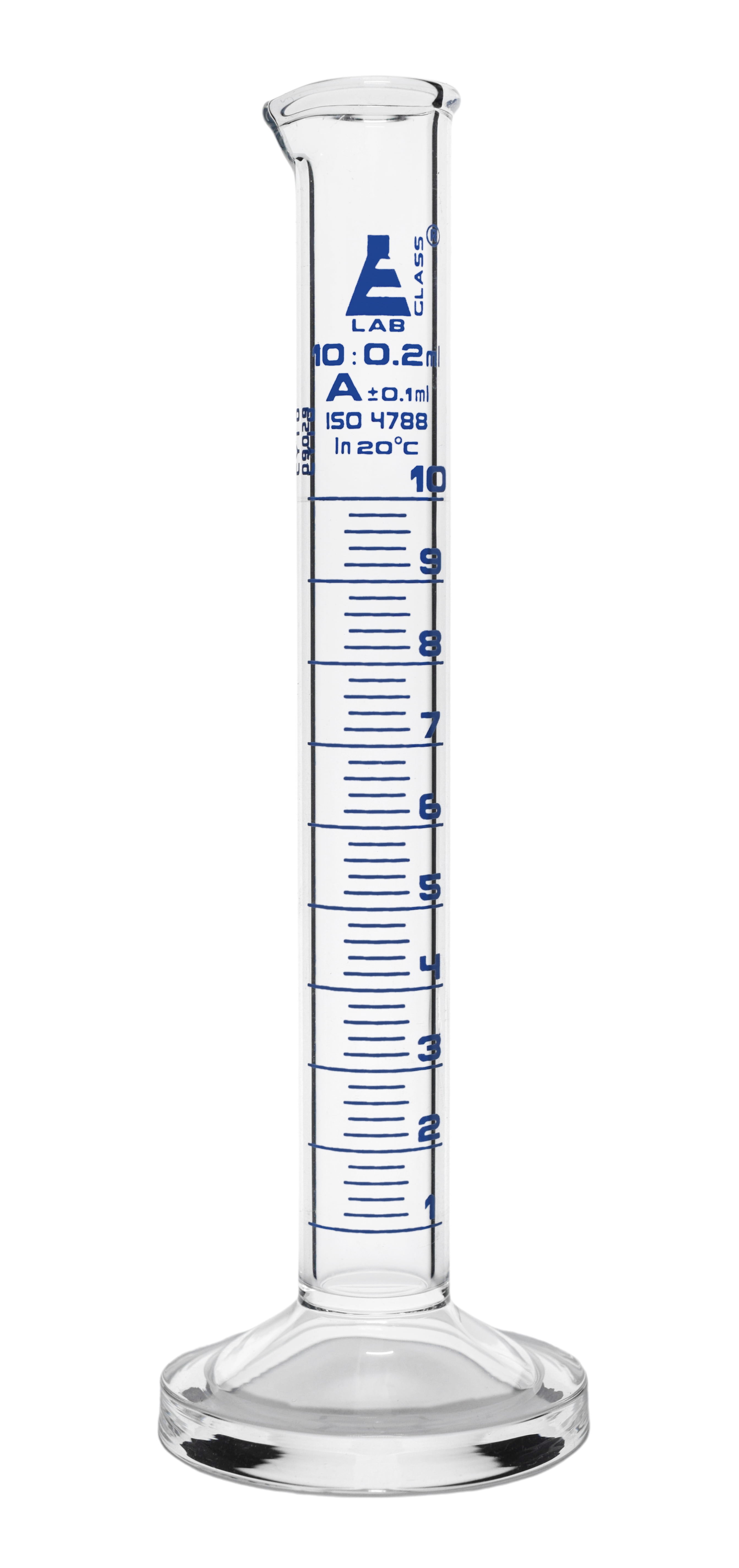 EISCO Graduated Cylinder, 10ml - Class A Tolerance ±0.10ml - Round Base ...